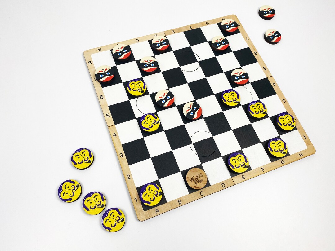 Montessori. Handmade Wooden Checkers Sherlock Holmes Kids Boys and ...