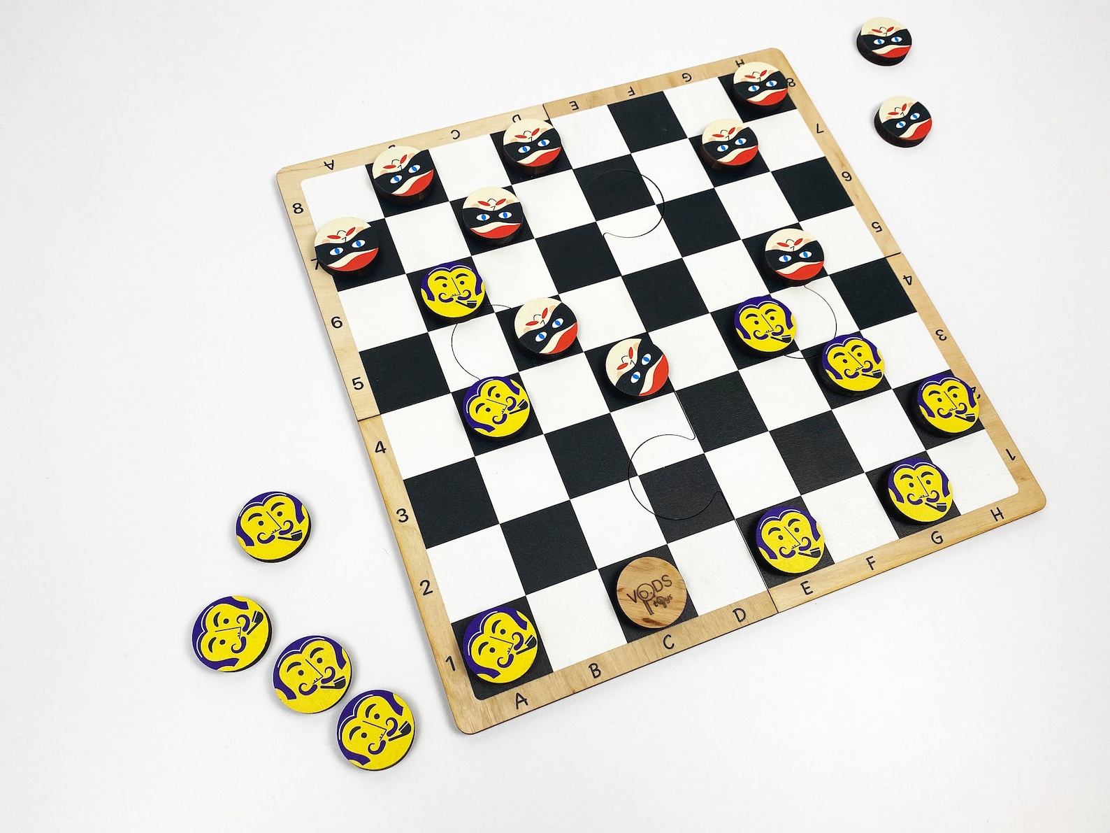 Montessori. Handmade Wooden Checkers Sherlock Holmes Kids Boys and ...
