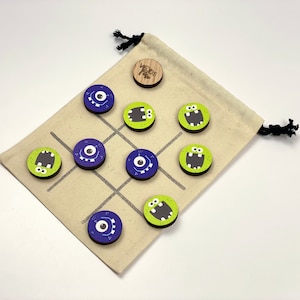 Handmade Wooden TIC TAC TOE Monsters G&B for Kids, Boys and Girls. Made ...