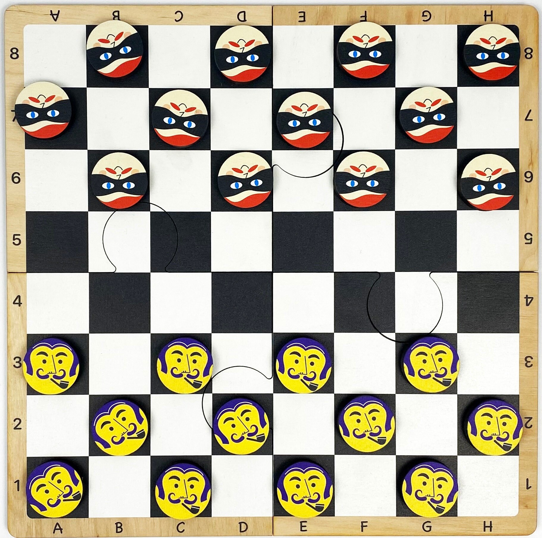 Montessori. Handmade Wooden Checkers Sherlock Holmes Kids Boys and ...
