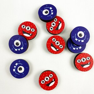 Handmade Wooden Monster Tic Tac Toe Game: Kids Travel Toy - Etsy