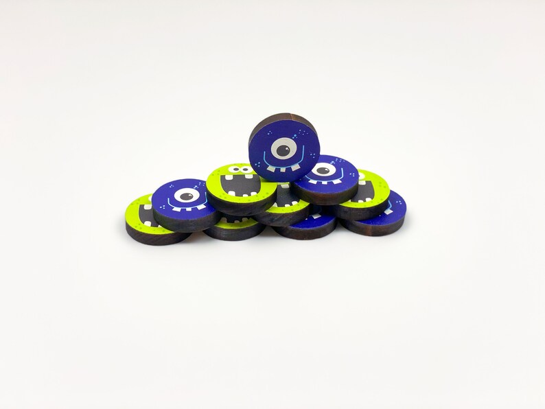 Handmade Wooden TIC TAC TOE Monsters G&B for Kids, Boys and Girls. Made ...