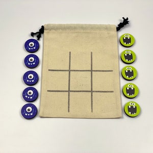 Handmade Wooden TIC TAC TOE Monsters G&B for Kids, Boys and Girls. Made ...