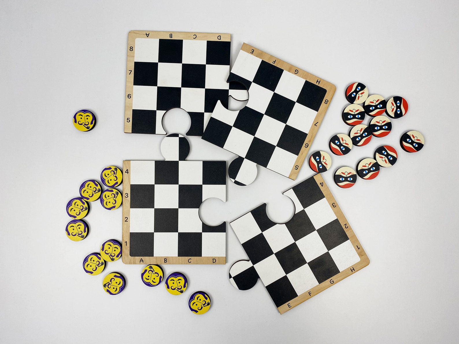Montessori. Handmade Wooden Checkers Sherlock Holmes Kids Boys and ...