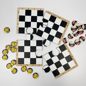 Montessori. Handmade Wooden Checkers Sherlock Holmes Kids Boys and ...