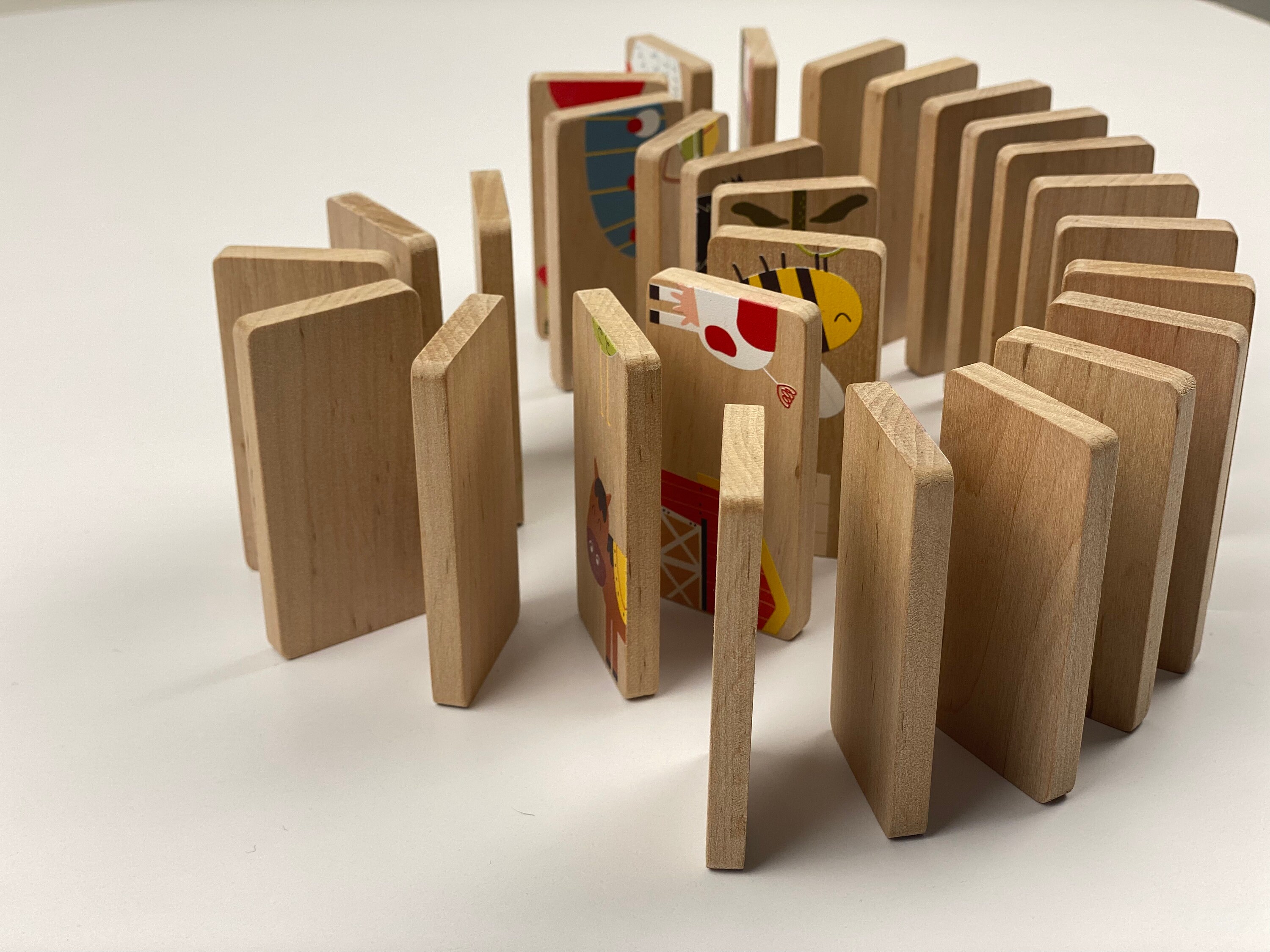 Handmade Wooden Dominoes: Farm Animal Set, Alder Wood - Etsy