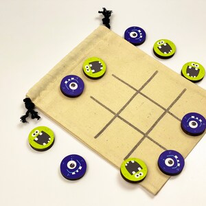 Handmade Wooden TIC TAC TOE Monsters G&B for Kids, Boys and Girls. Made ...