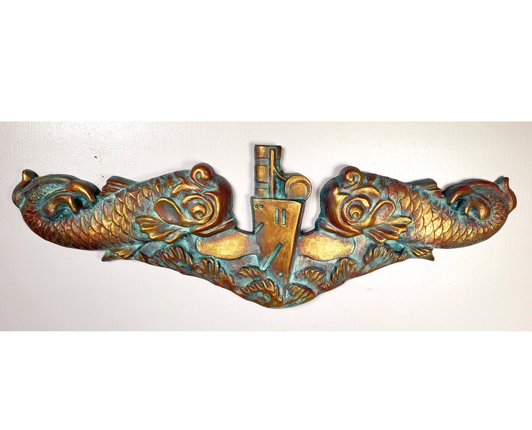Navy Submarine Warfare Insignia Gold Patina Hand Made and Signed ...