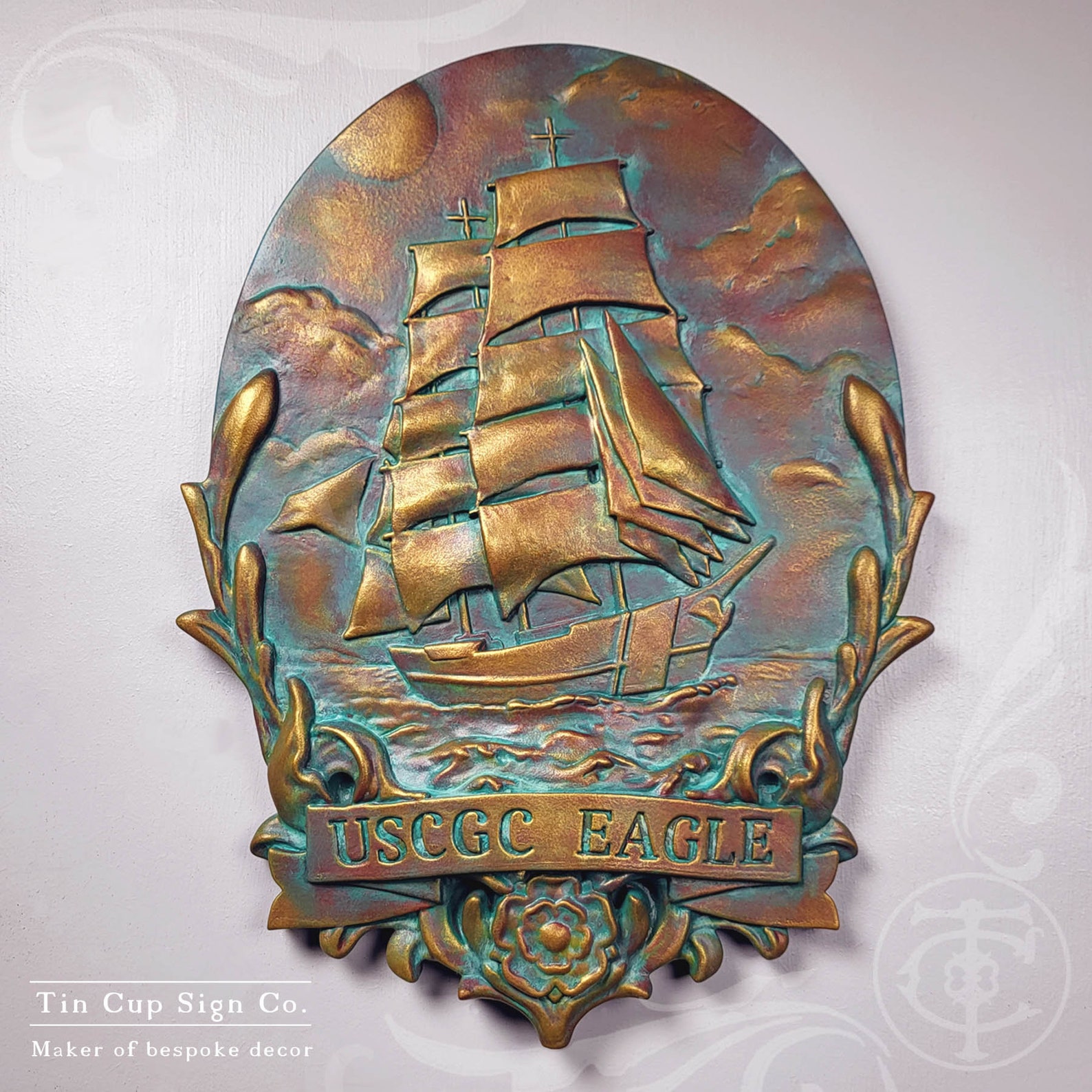 USCG Eagle Commemorative Plaque Bronze Patina Hand Made and Signed - Etsy