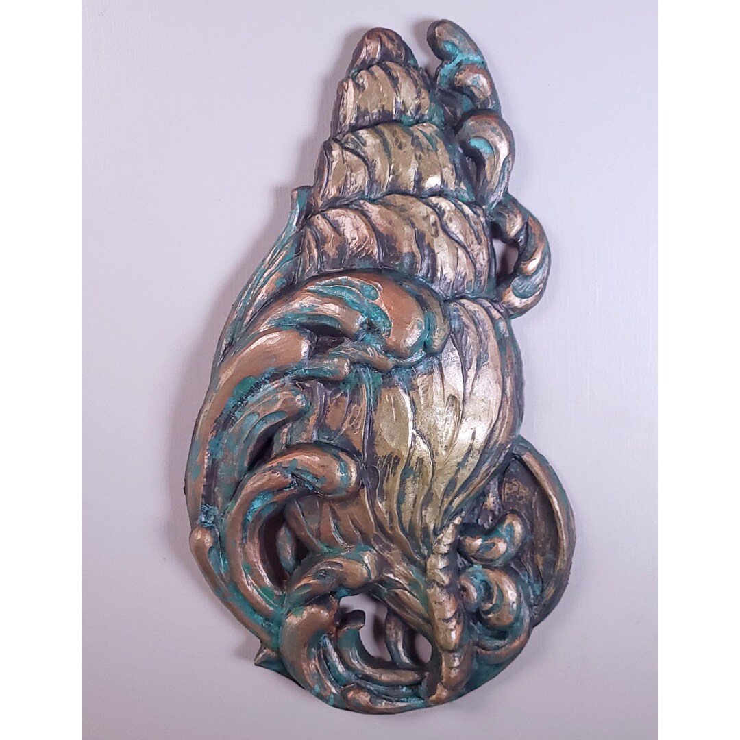Shell & Waves Plaque - Bronze Patina - Handmade and Signed - Etsy