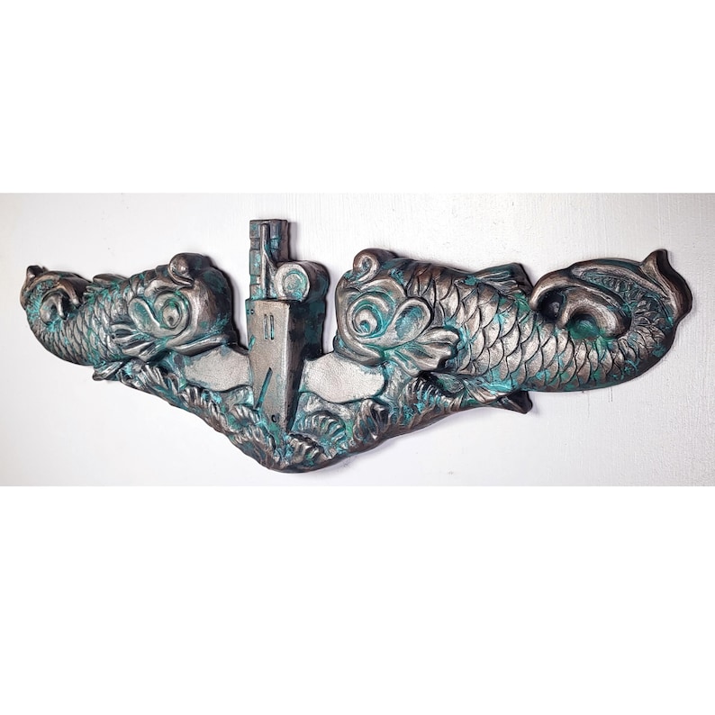 Navy Submarine Warfare Insignia - Silver Patina - Hand Made and Signed ...