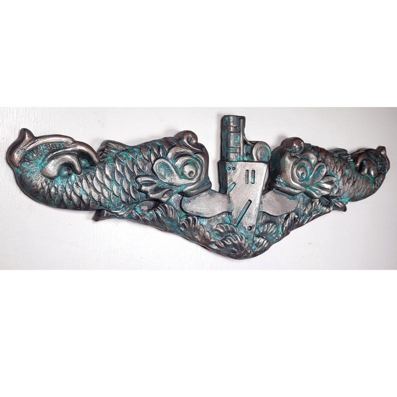 Navy Submarine Warfare Insignia - Silver Patina - Hand Made and Signed ...