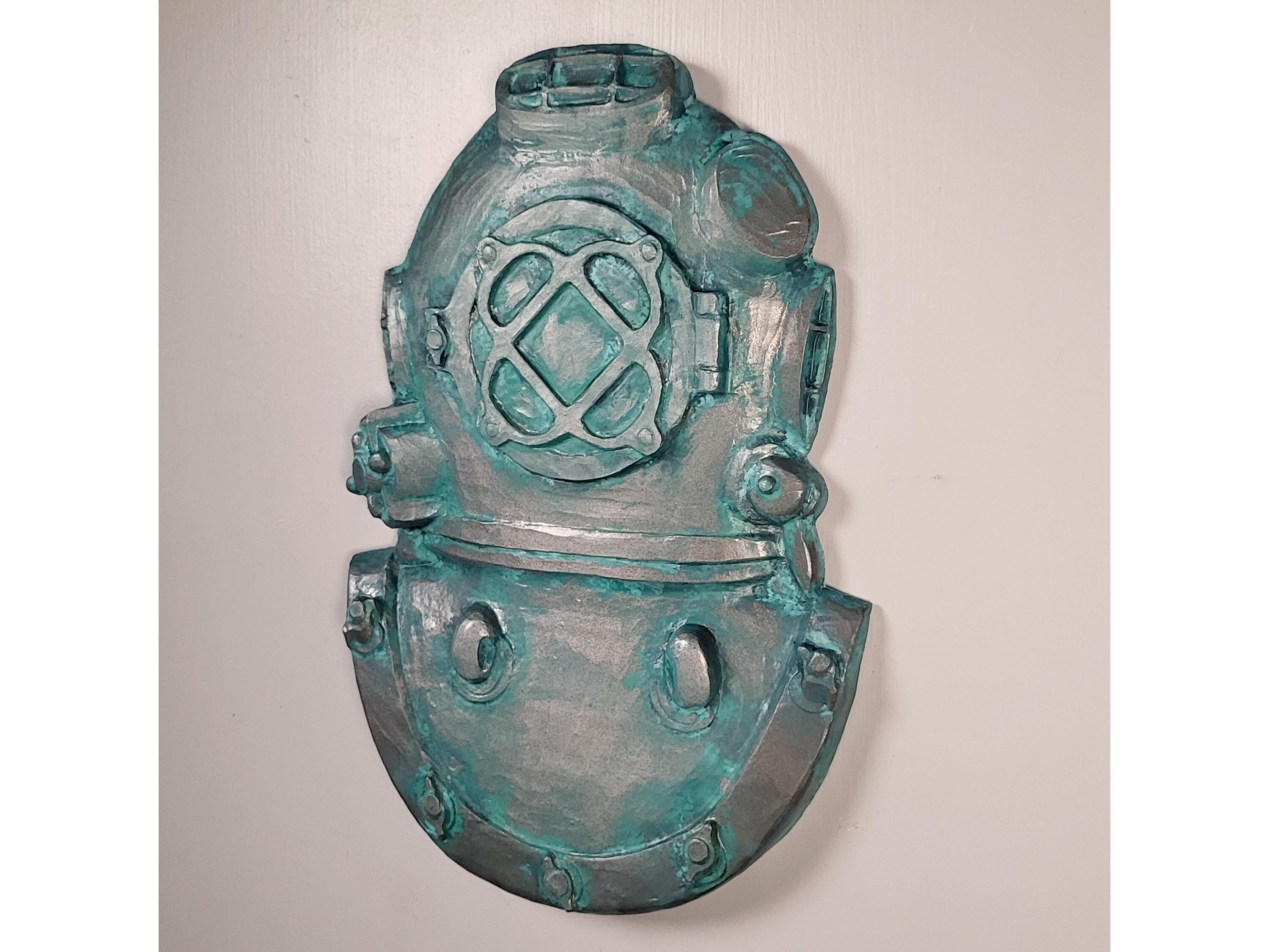 Mark V Diving Helmet Wall Plaque | Handmade in USA | Silver Patina - Etsy