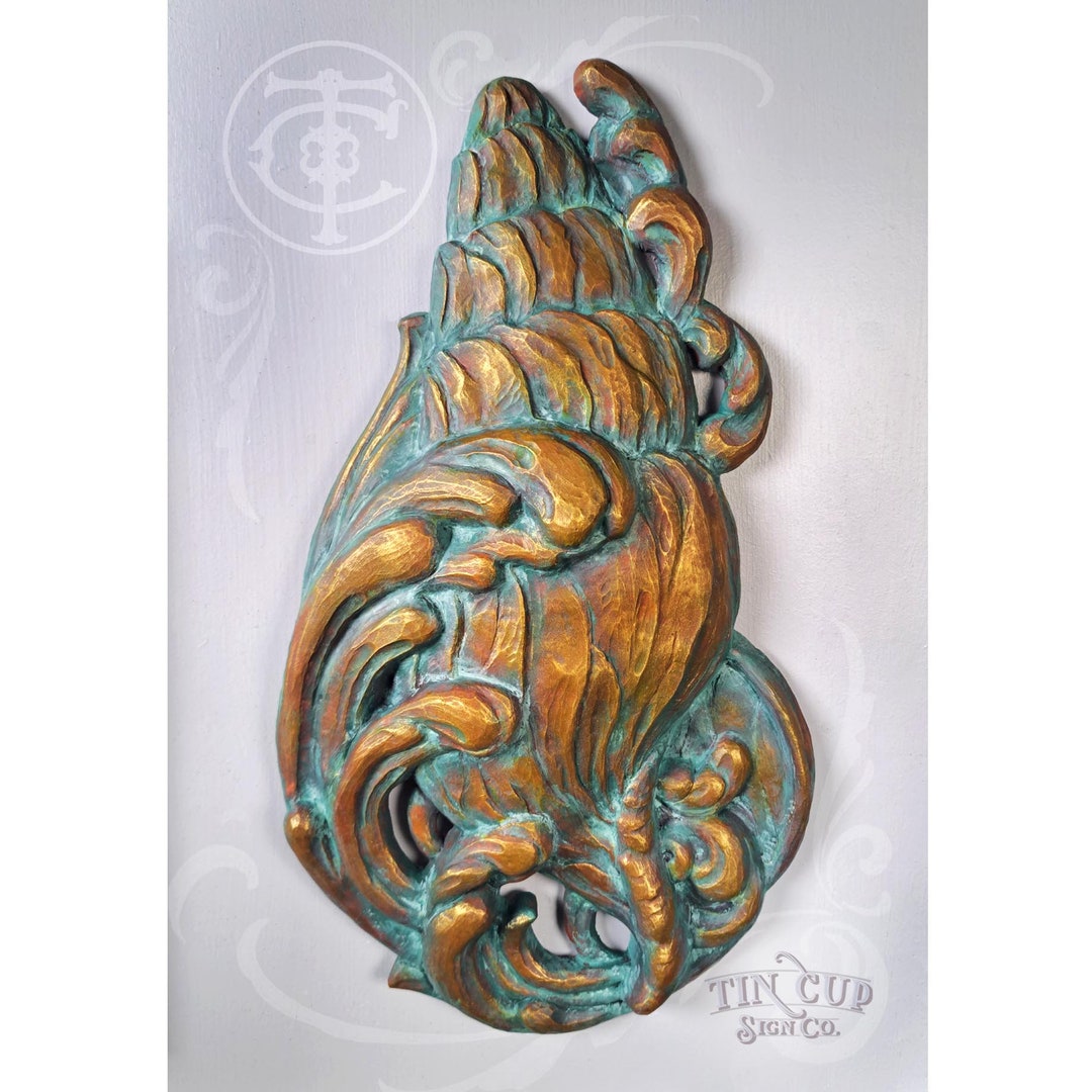 Scrollwork Shell Plaque - Bronze Patina - Hand Made and Signed - Etsy
