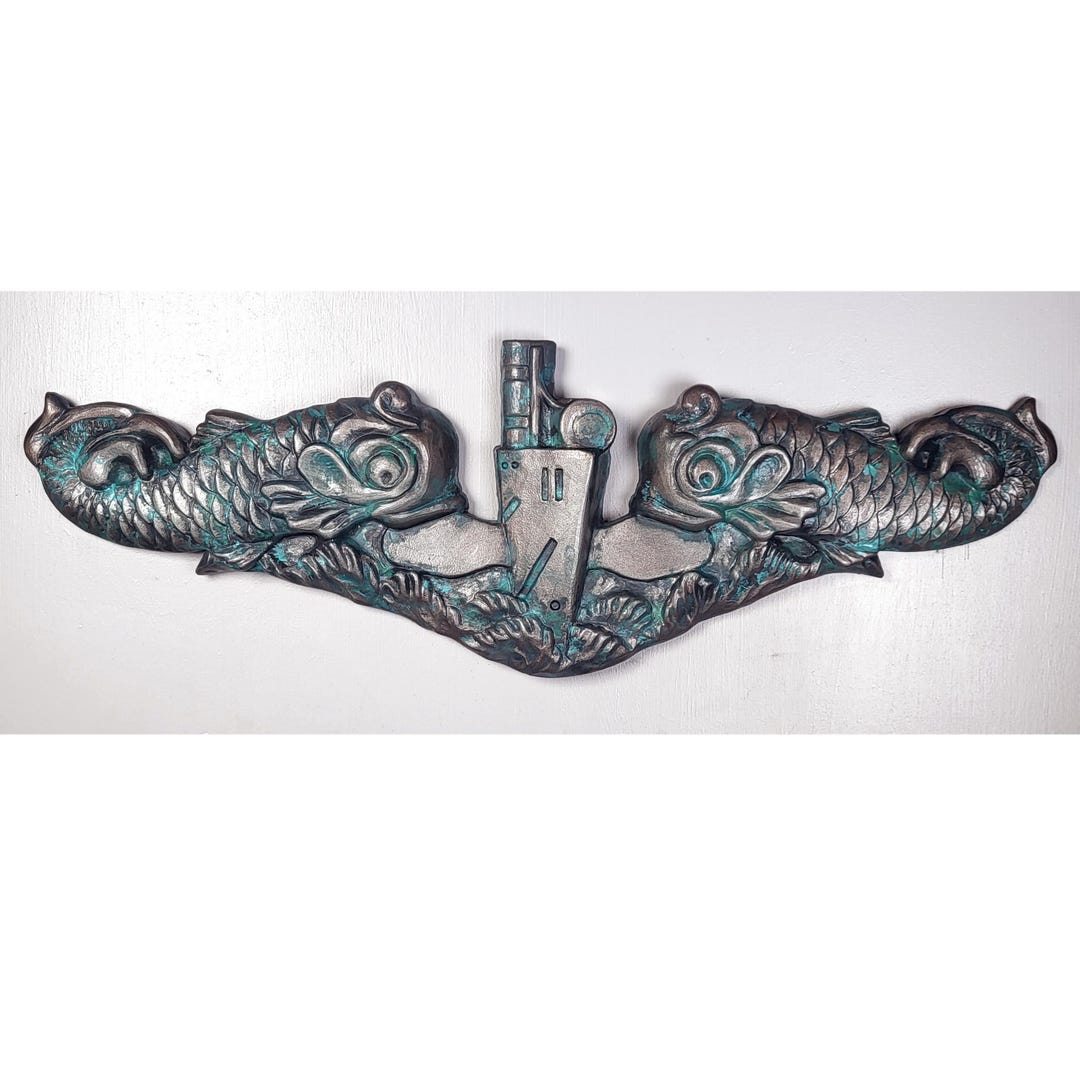 Navy Submarine Warfare Insignia - Silver Patina - Hand Made and Signed ...
