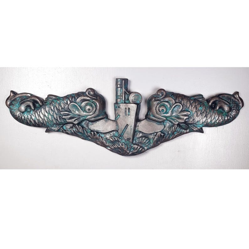 Navy Submarine Warfare Insignia - Silver Patina - Hand Made and Signed ...