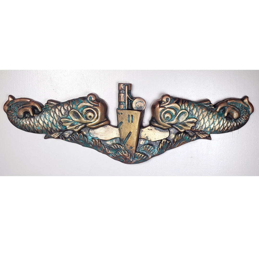 Navy Submarine Warfare Insignia - Gold Patina - Hand Made and Signed ...
