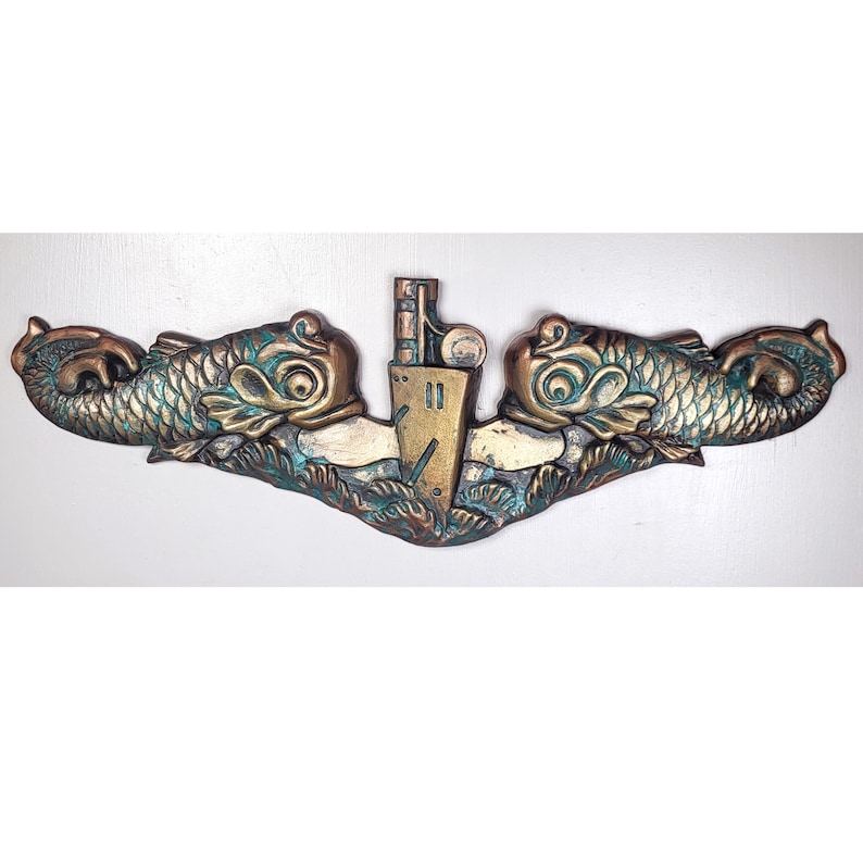 Navy Submarine Warfare Insignia - Gold Patina - Hand Made and Signed ...