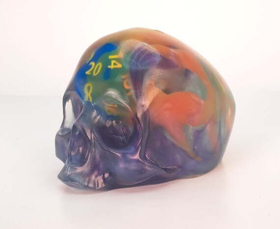 Flaming D20 Skull Prototype Premium Resin Hand Made - Etsy