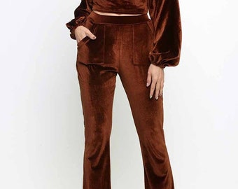 Velvet Two Piece Skirt Set - Etsy