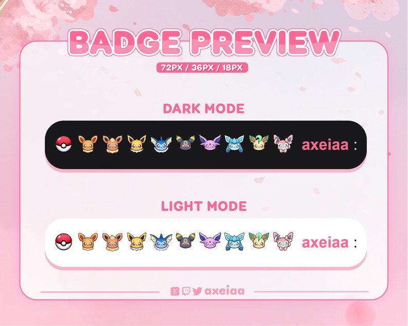 PKMN Eeveelutions / Eevee Evolutions & Pokeball Twitch Badges | Sub/bit ...