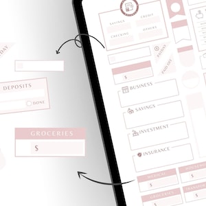 Finance and Budget Digital Stickers for Goodnotes, Money Manager ...