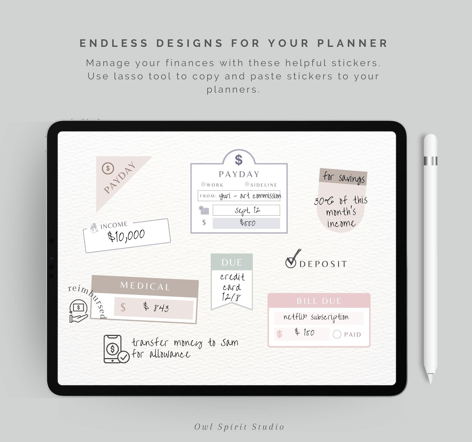 Finance and Budget Digital Stickers for Goodnotes Money - Etsy