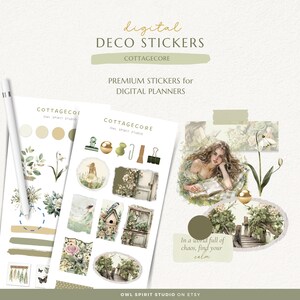 Cottagecore Aesthetic Digital Planner Stickers, Botanical Bullet ...