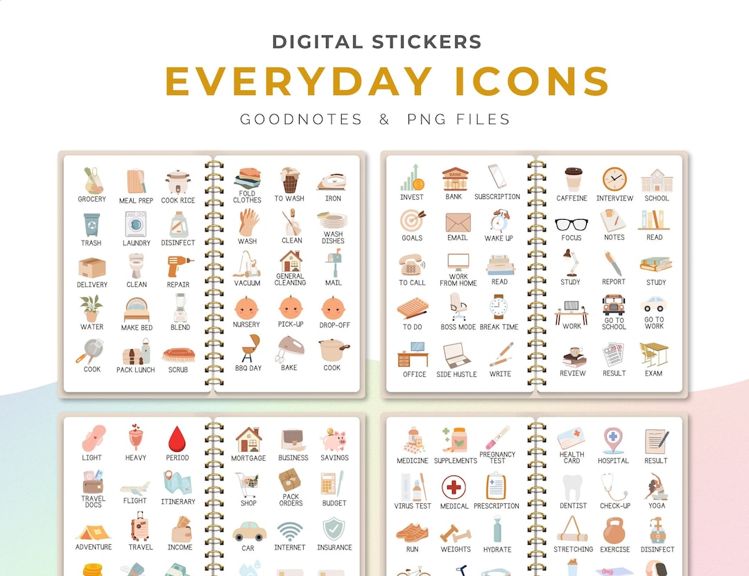 Everyday Life Digital Planner Stickers for Finances Chores Pets Work ...
