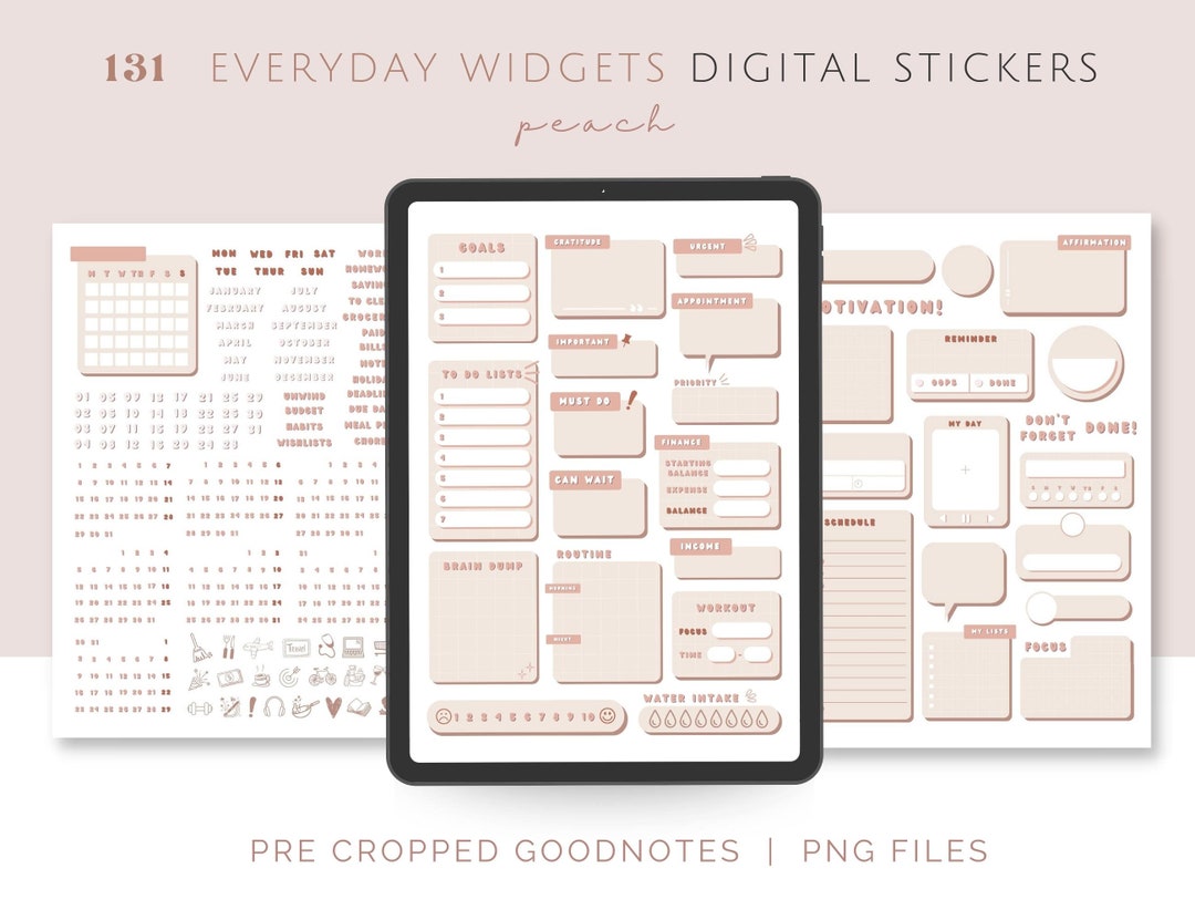 Daily Widget Digital Stickers for Goodnotes, Everyday Stickers ...