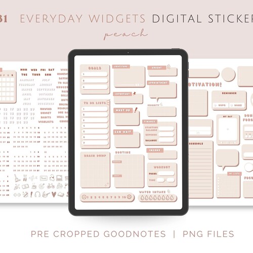 Daily Widget Digital Stickers for Goodnotes Everyday - Etsy