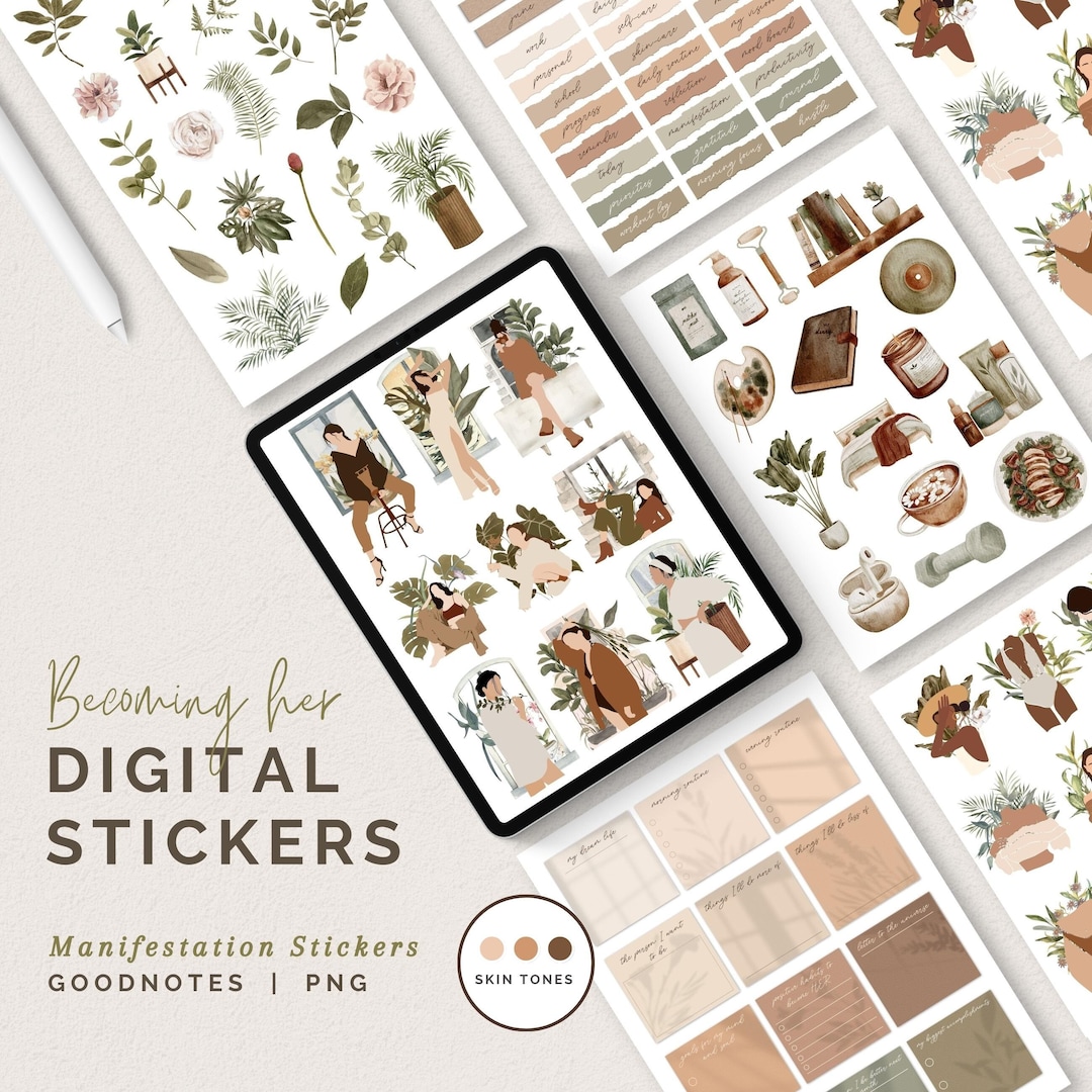 Aesthetic Stickers, Goodnotes Digital Stickers, Mental Health Stickers ...
