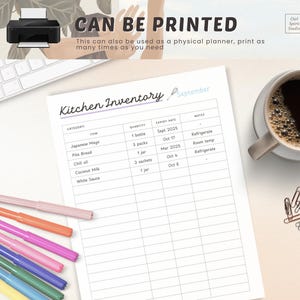 Kitchen Inventory Tracker Template, Digital Planner Insert, Goodnotes ...