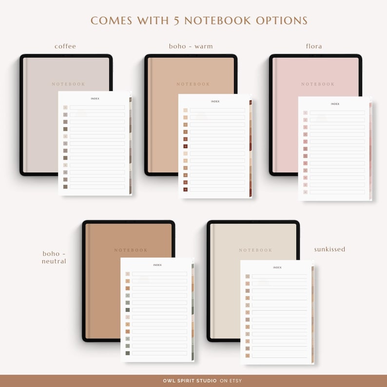 Neutral Digital Notebook for Goodnotes, Notability Neutral Notebook ...