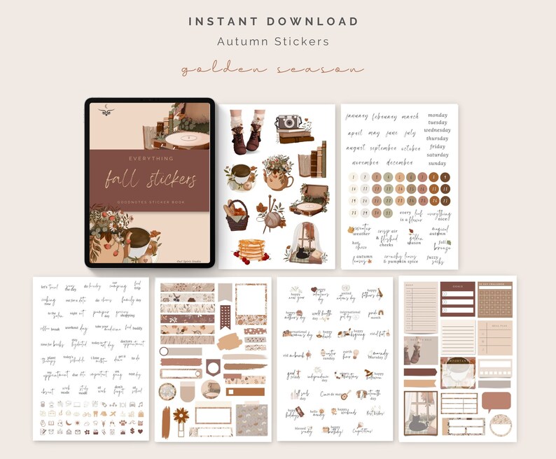 Goodnotes Digital Stickers, Autumn Stickers, Digital Planner Stickers ...