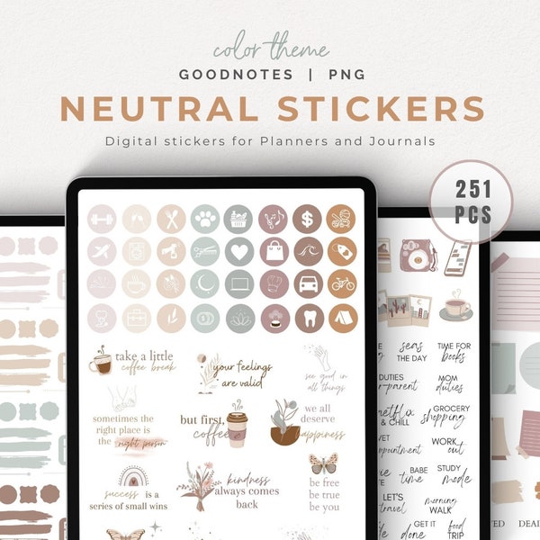 Neutral Stickers - Etsy