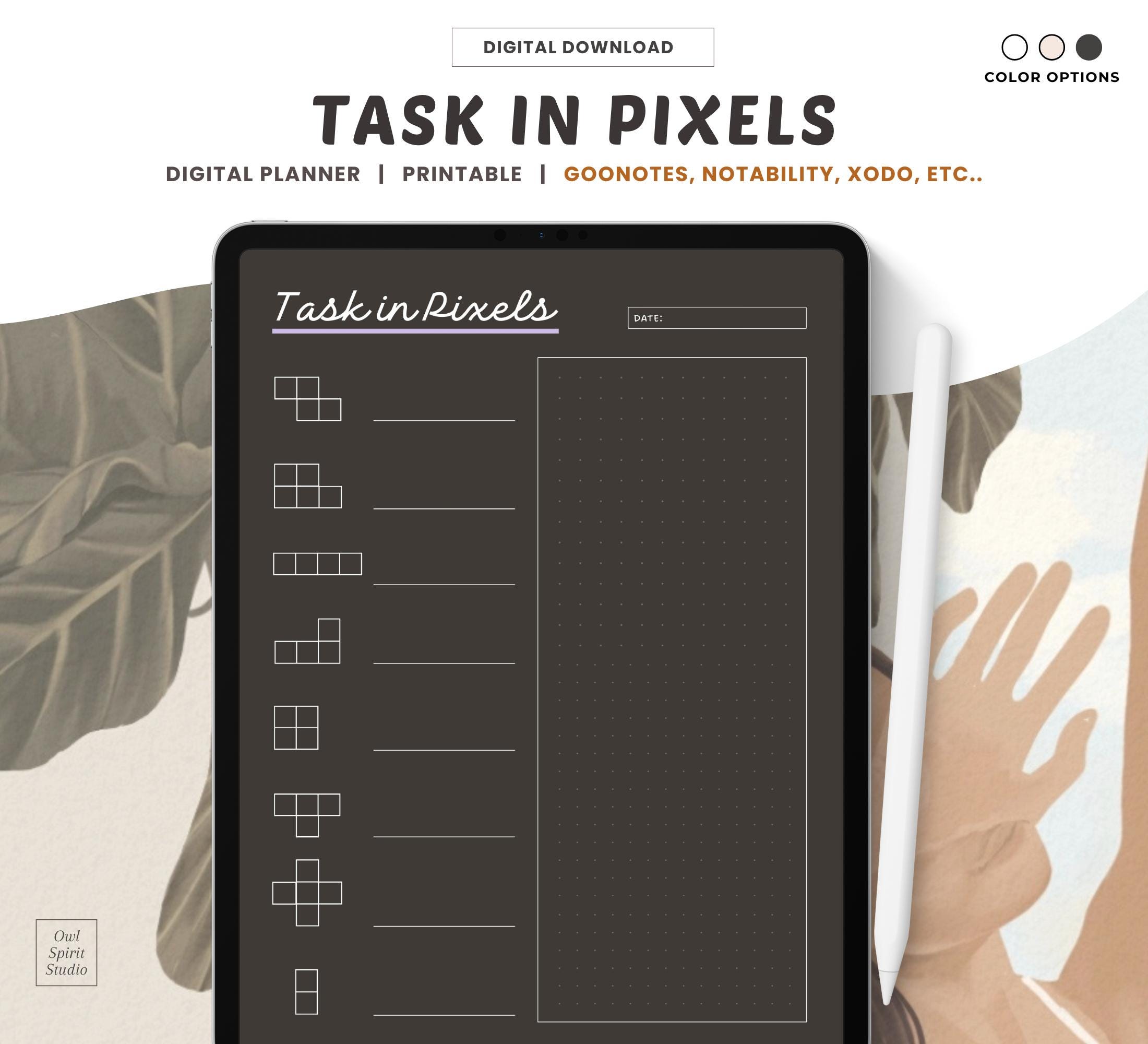 Task Tracker, Digital Planner Insert, Goodnotes Template, Planner ...
