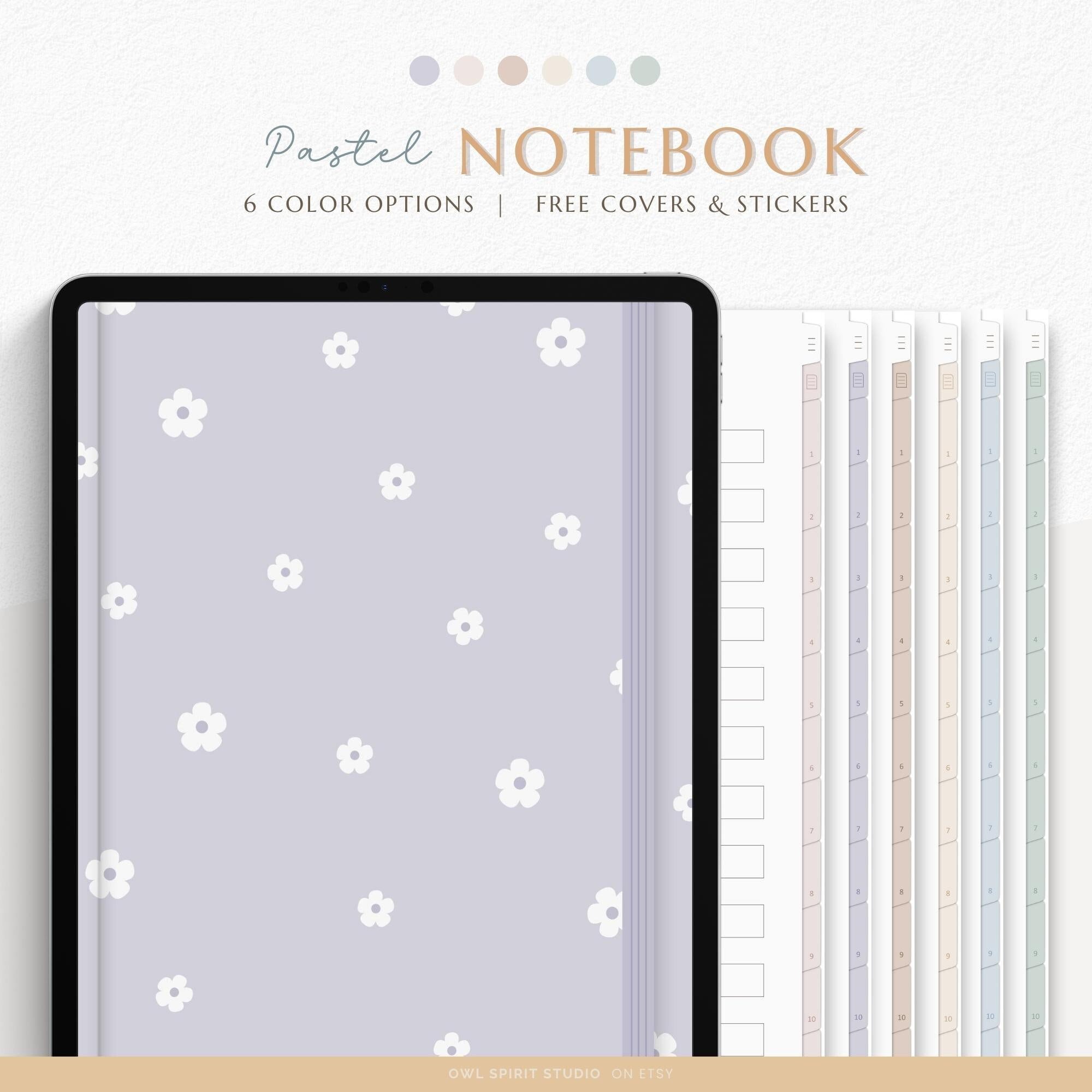 Digital Pastel Notebook for Ipads & Tabletspastel Notebook - Etsy