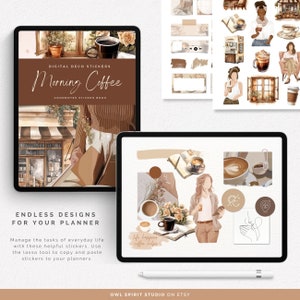Coffee Digital Stickers for Digital Planner, Coffee Digital Planner ...