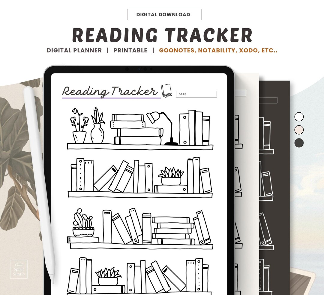 Digital Reading Tracker Planner Insert, Book Reading Tracker, Goodnotes ...