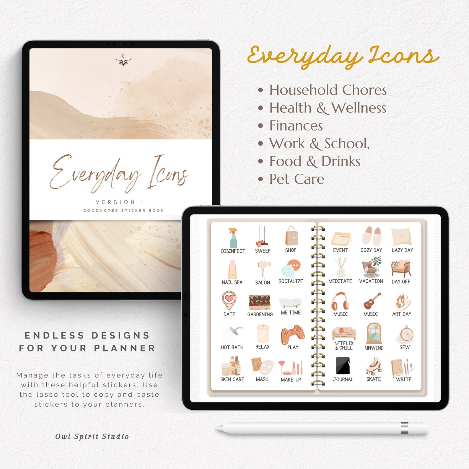 Everyday Life Digital Planner Stickers For Finances Chores Pets Work