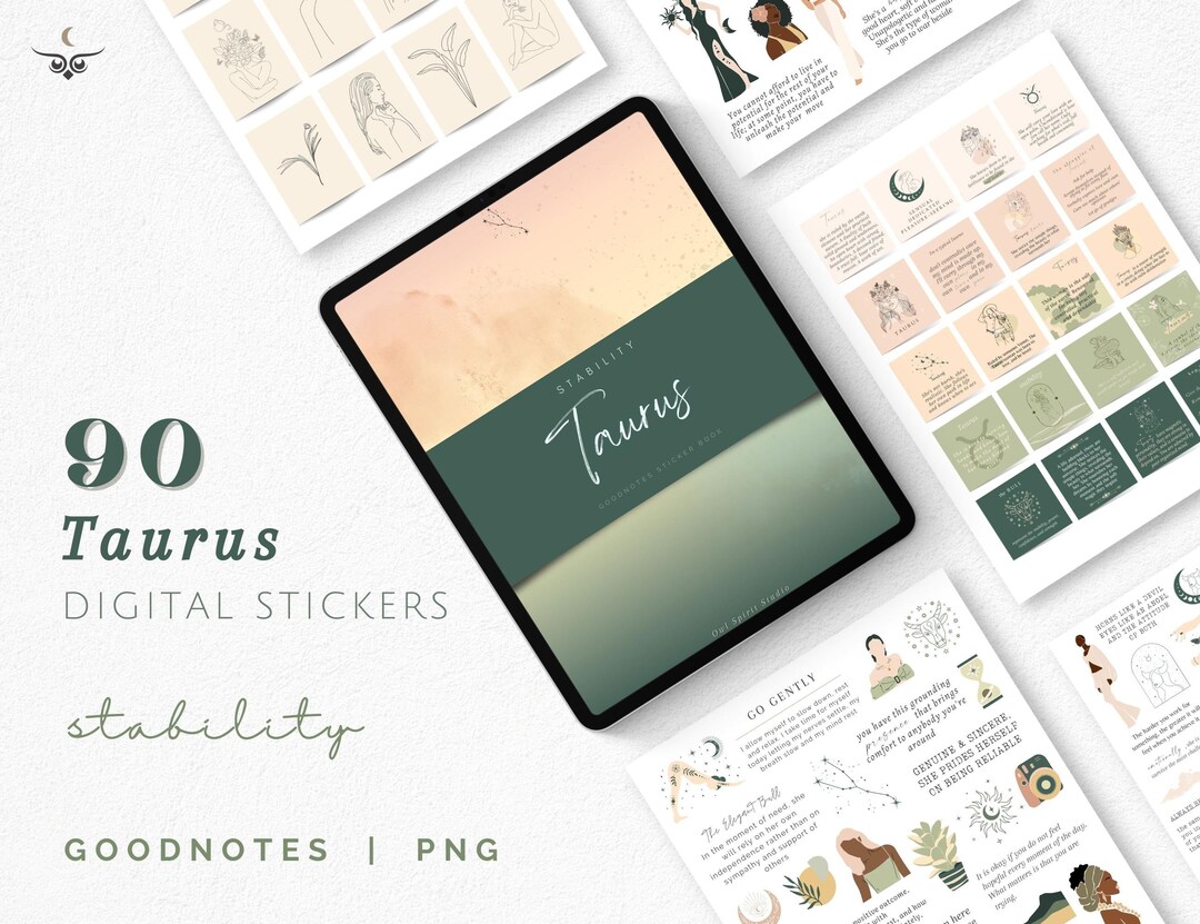 TAURUS Uplifting Quotes Goodnotes Digital Stickers, Inspirational ...