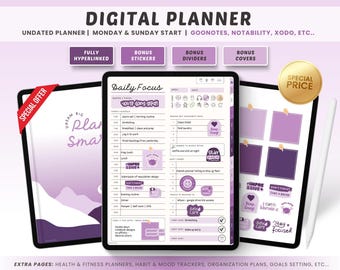 Digital Daily Planner, Goodnotes Planner, Undated Planner, Weekly ...