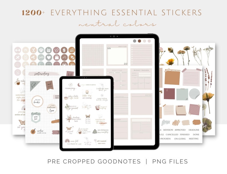 Ultimate Neutral Digital Sticker Bundle: Everything Essential Goodnotes ...