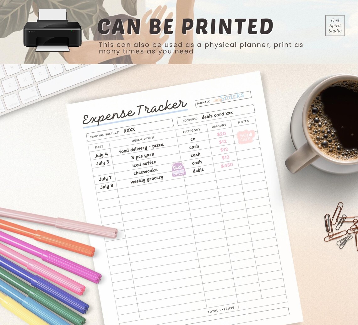 Expense Tracker, Digital Planner Insert, Goodnotes Template, Planner ...