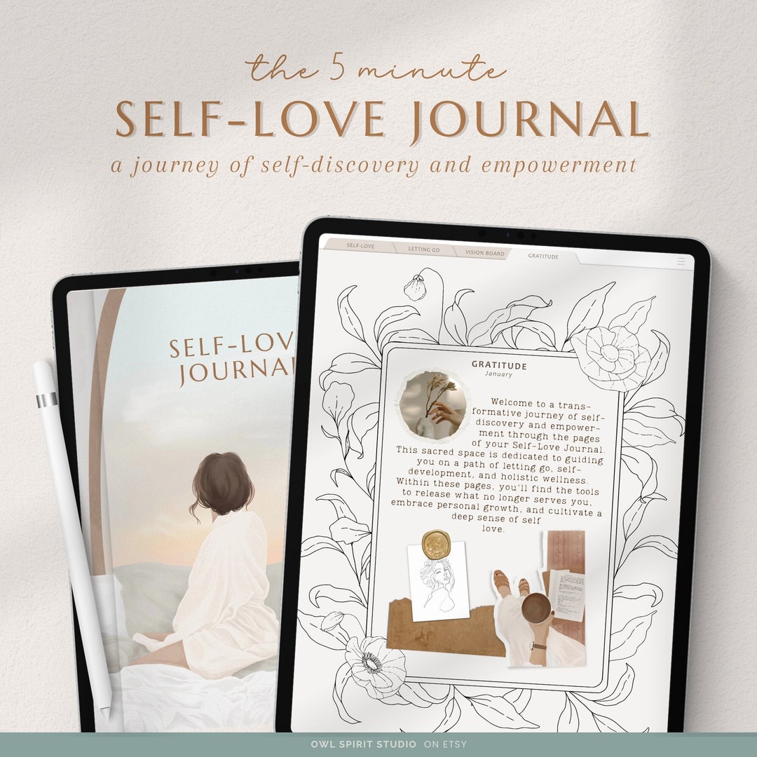 Self-care Journal, Digital Journal Kit, Digital Planner Template, iPad ...