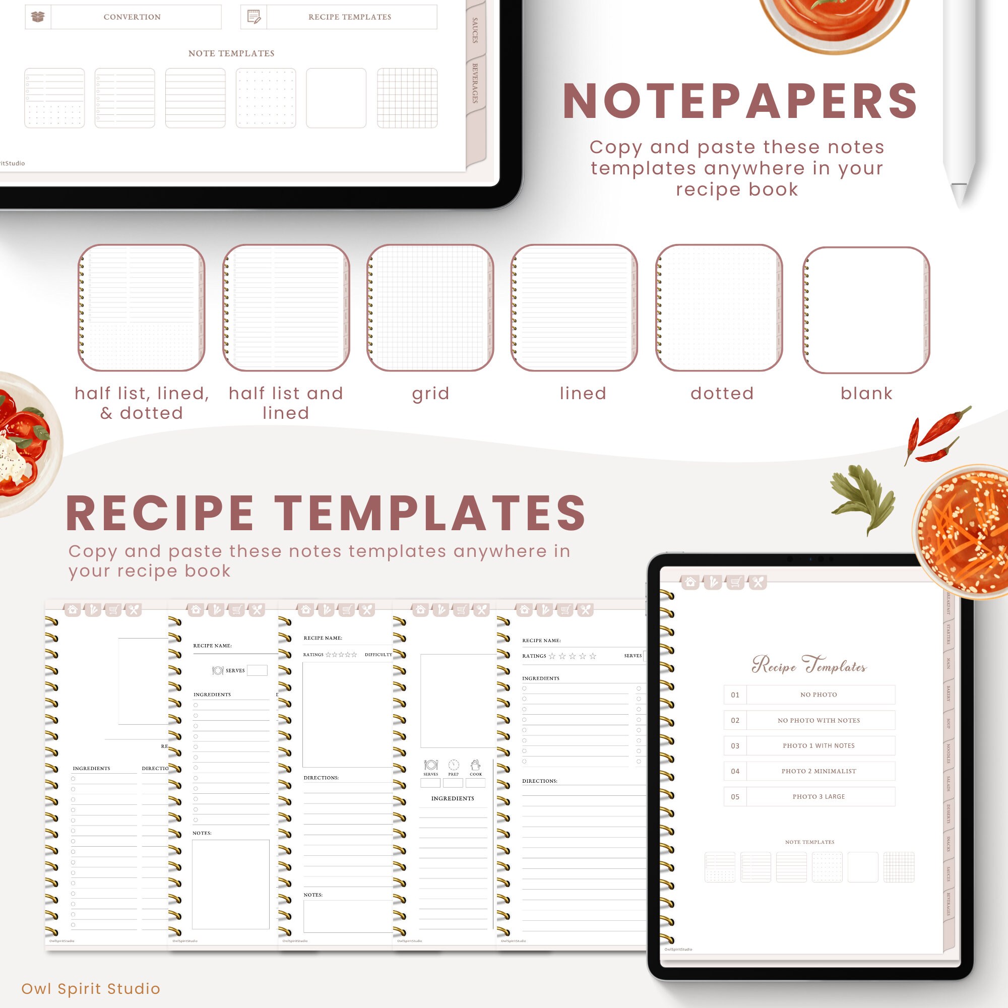 Recipe Book, Cook Book, Digital Recipe Planner With Digital Recipe ...