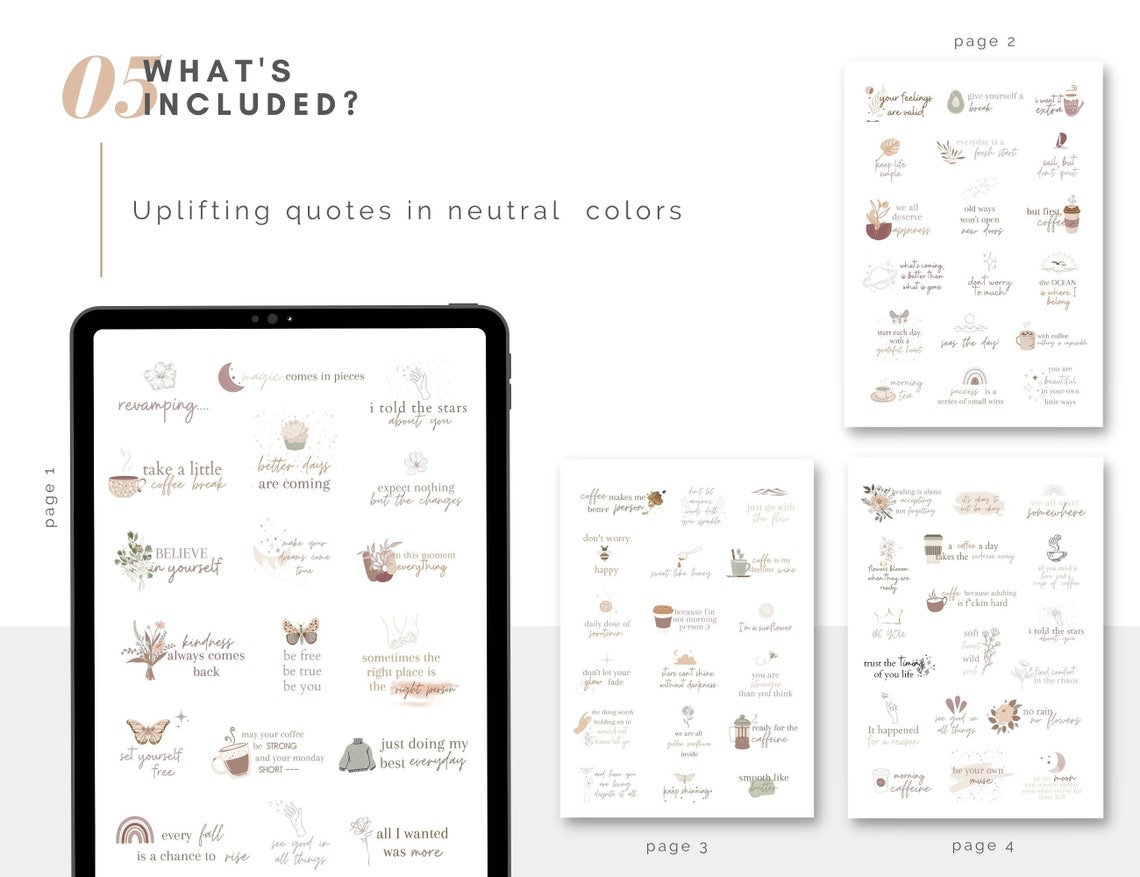 Ultimate Neutral Digital Sticker Bundle: Everything Essential | Etsy