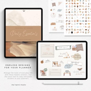 Daily Neutral Digital Stickers Essential Goodnotes Sticker Widgets ...