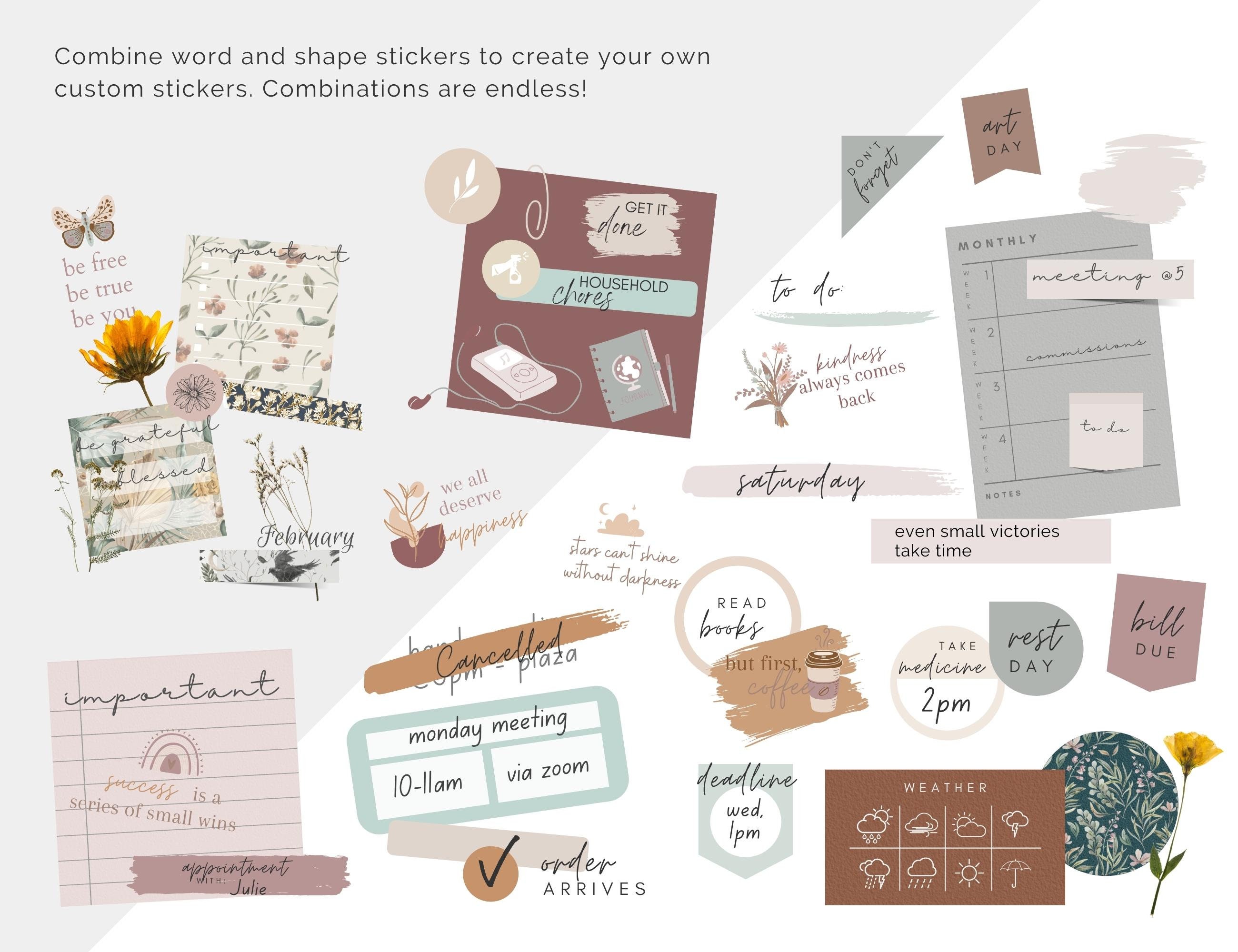 Ultimate Neutral Digital Sticker Bundle: Everything Essential - Etsy